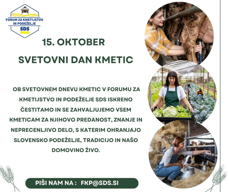 15. oktober – Svetovni dan kmetic - SDS